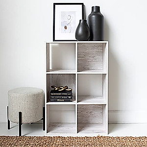 Signature Design by Ashley Paxberry Coastal 9 Cube Storage Organizer or Bookcase, Whitewash & Paxberry Coastal 6 Cube Storage Organizer or Bookcase, Whitewash