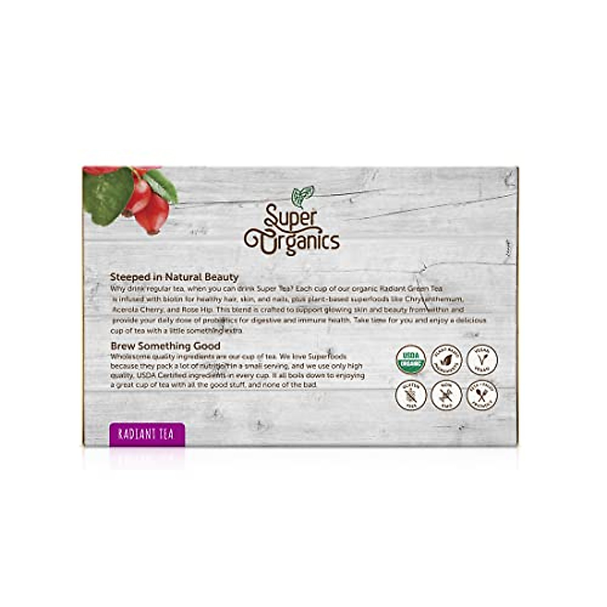 Super Organics Beauty Boost Green Tea Pods With Superfoods & Probiotics | Keurig K-Cup Compatible | Beauty Tea, Skin Care Tea | USDA Certified Organic, Vegan, Non-GMO Natural & Delicious Tea, 12ct