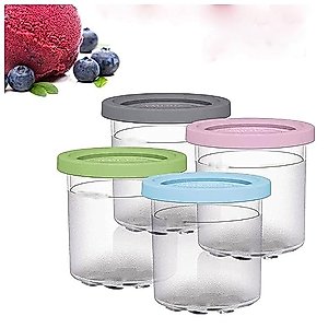 Creami Deluxe Pints, for Ninja Creami Pints 4 Pack,16 OZ Ice Cream Pints with Lids Bpa-Free,Dishwasher Safe Compatible with NC299AMZ,NC300s Series Ice Cream Makers