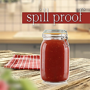 Galashield Glass Jars with Lids Food Storage Jars with Airtight Lids Leak Proof Glass Canisters Kitchen Jars [Set of 2-50 oz]