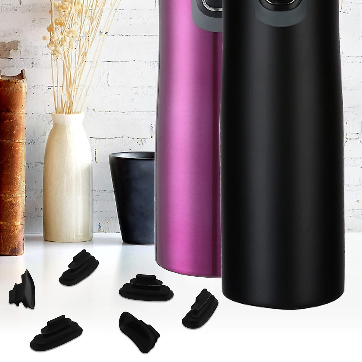 6Pcs Rubber Lid Stopper Compatible with Contigo West Loop Autoseal Travel Coffee Cup, Replacement Stopper Seal Part for Contigo West Loop Coffee Mug, Replacement Parts for Contigo Water Bottle(Black)