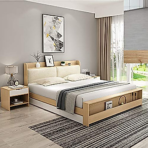 XIANEWS Surface Mounted Bed Rail Brackets-Bed Frame Hardware for Wood Bed Frame Headboards Footboards - Set of 4 (Screws Included)