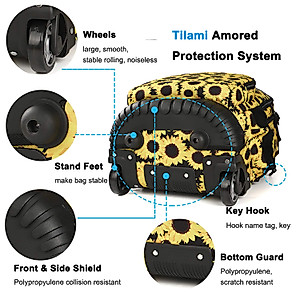Tilami Rolling Backpack 18 inch Wheeled Backpack School College Student Travel Trip Boys and Girls