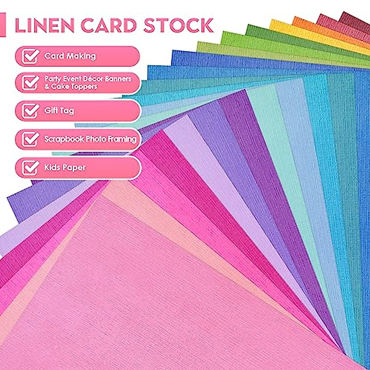 20 Sheets Rainbow Colorful Cardstock Textured Assorted Colored Paper 250gsm Single-Sided Printed Thick Card Stock for Card Making, Scrapbooking
