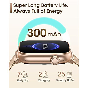 AKUMAKA Smart Watches for Women(Answer/Make Calls), 1.85'' HD Bluetooth 5.3 Smart Watch for Android Phones and iOS, Fitness Tracker Watch with Heart Rate/Sleep Monitor, IP68 Waterproof Sport Watch