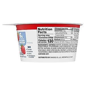 Silk Soy Milk Dairy-Free Yogurt Alternative, Strawberry, Gluten-Free, Vegan, Non-GMO Project Verified, 5.3 oz.