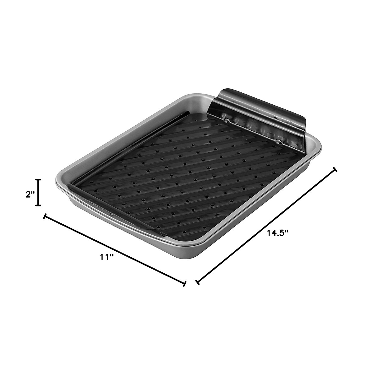 Wilton Recipe Right Non-Stick Large Broiler Pan Set, Ideal for Chicken Fajitas, Pork Chops and Rice, Halibut or Marinated Lamb Chops, 14.5 x 11-Inch