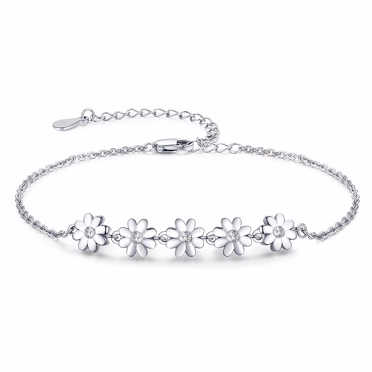 Palpitate Daisy Bracelet Sterling Silver Dainty Jewelry Dainty Bracelet for Women on Birthday Anniversary Christmas
