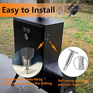 Smoker Door Latch for Cuisinart COS-330 Vertical Smoker/Pit Boss Vertical Smoker 1077, Heavy Duty Smoker Door Latch Kits for Most of Masterbuilt Electric Smoker Replacement Parts Door Latch