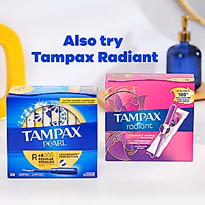 Tampax Pearl Tampons Super Absorbency, With Leakguard Braid, Unscented, Unscented, 50 Count