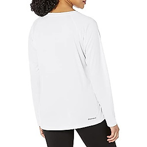 NAVISKIN Women's UPF 50+ Sun Protection Long Sleeve Shirts Rash Guard Shirts Quick Dry Lightweight Hiking Shirts White Size L