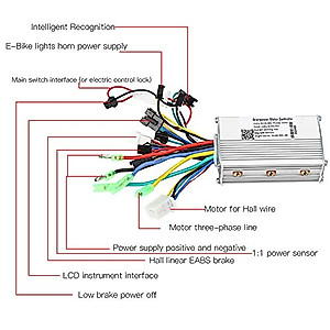 Electric Bicycle Controller, Electric Scooter Controller Meter Set LCD Split Meter Throttle Grip Set Brushless Motor Controller 36V Ebike Controller 36 V Ebike Controller Kit