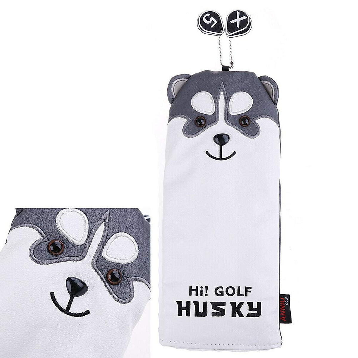 HISTAR Golf Driver Fairway Wood Hybrid Head Corver Husky Cartoon Animal Golf Cover (3Pcs)