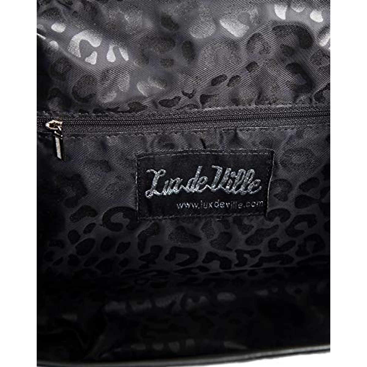 Lux de Ville Black and Leopard Valentine Tote (Large)