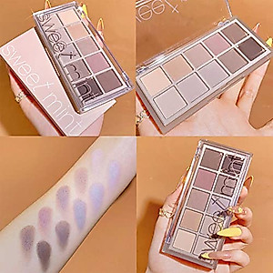 Eyeshadow Palette, 10 Colors Nude Eyeshadow Palette Smooth Matte Eye Makeup Palette,High Pigmented, Naturing-Looking, Ultra-Blendable,Long Lasting High ​Pigment Nude Matte Eyeshadow with 6 Eyeshadow Brush (04#)