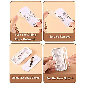 4PCS Flosser Dispenser Refillable，Portable Travel Floss Case,Dental Floss Dispenser Automatic Dental Floss Picks Cases for Teeth Cleaning