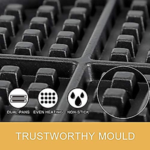 VBENLEM Commercial Round Waffle Maker Nonstick 1100W Stainless Steel 110V Temperature and Time Control, Suitable for Restaurant Bakeries Snack Bar Family, Non-rotated