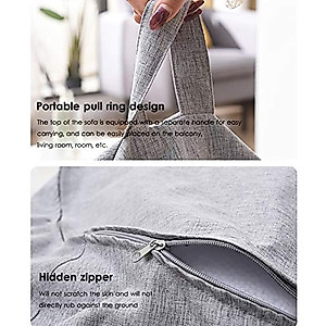 WXFN Lazy Lounger Sofa Cover Living Room Game Armchair for Home Or Garden, Without Filler, with Handle Can Be Lifted Easily,Dark Gray,XL