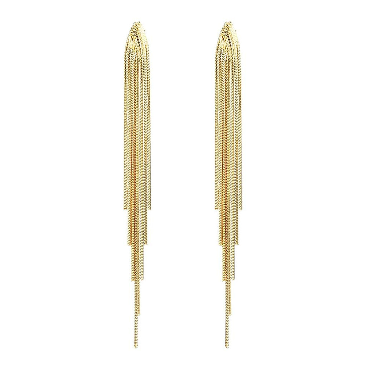 Long Chain Gold Tassel Earrings for Women Prom Statement Dangle Drop Earrings Elegant Formal Bridesmaid Bride Wedding Gifts