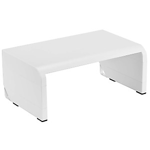 Bostitch Office Konnect Adjustable Monitor Stand Riser, 4 Height Adjustments, Built-In Cable Management, Rubber Feet - White