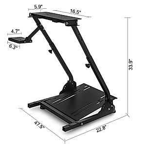 Mrolife G920 Racing Wheel Stand Height Adjustable Racing Stand for Gaming,Driving Simulator Cockpit Compatible with Logitech G25, G27, G29, G920 Gaming Cockpit (Racing Steering Wheel Stand), Black