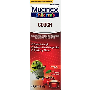 Mucinex Children's Cough Relief Liquid, Cherry, 4oz