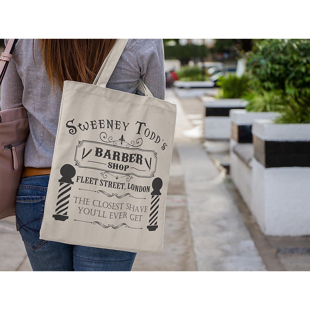 Mighty Circus Sweeney Todd's Barber Shop 100% Cotton Reuseable Grocery Tote