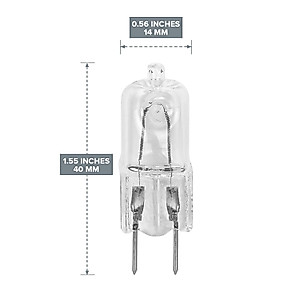 10 Pack-G8 25W 120V Halogen Specialty Lighting Light Bulbs JCD Type 110v 130v 25 Watt T4 G8 Puck Lamp Microwave Oven Stove Top Kitchen Appliance Replacement Lighting Bi Pin Clear Lens