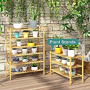 viewcare 3-Tier Free Standing Shoe Racks, Stackable | Beautiful | Natural | Functional | Sturdy, Bamboo Shoe Rack for Entryway Hallway Closet