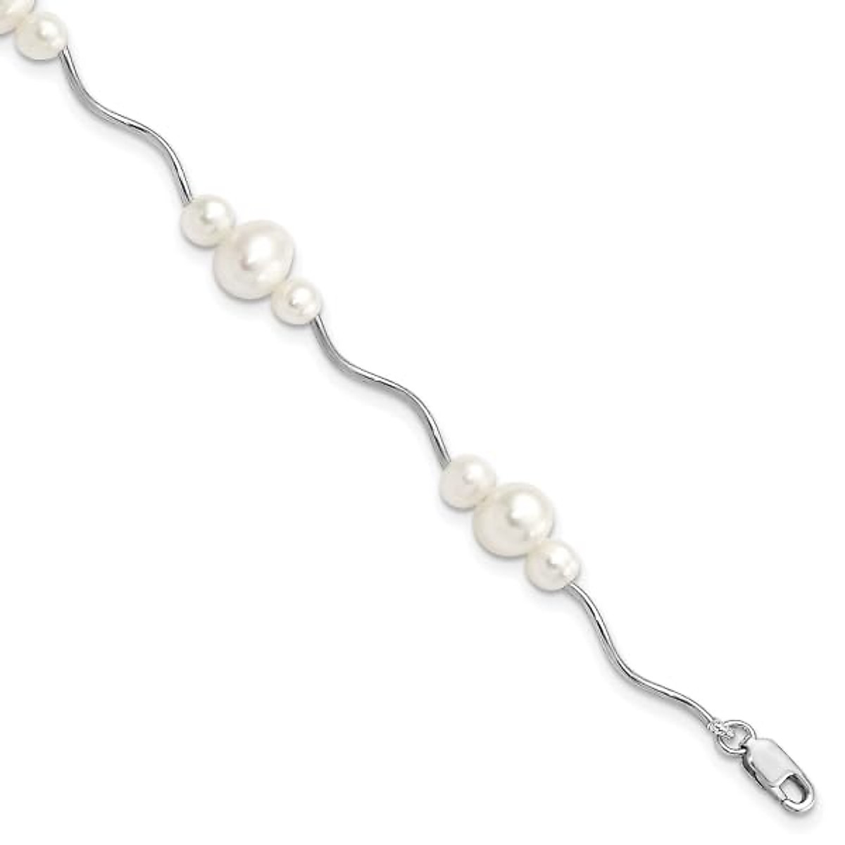 IceCarats 925 Sterling Silver Freshwater Cultured Pearl Chain Bracelet