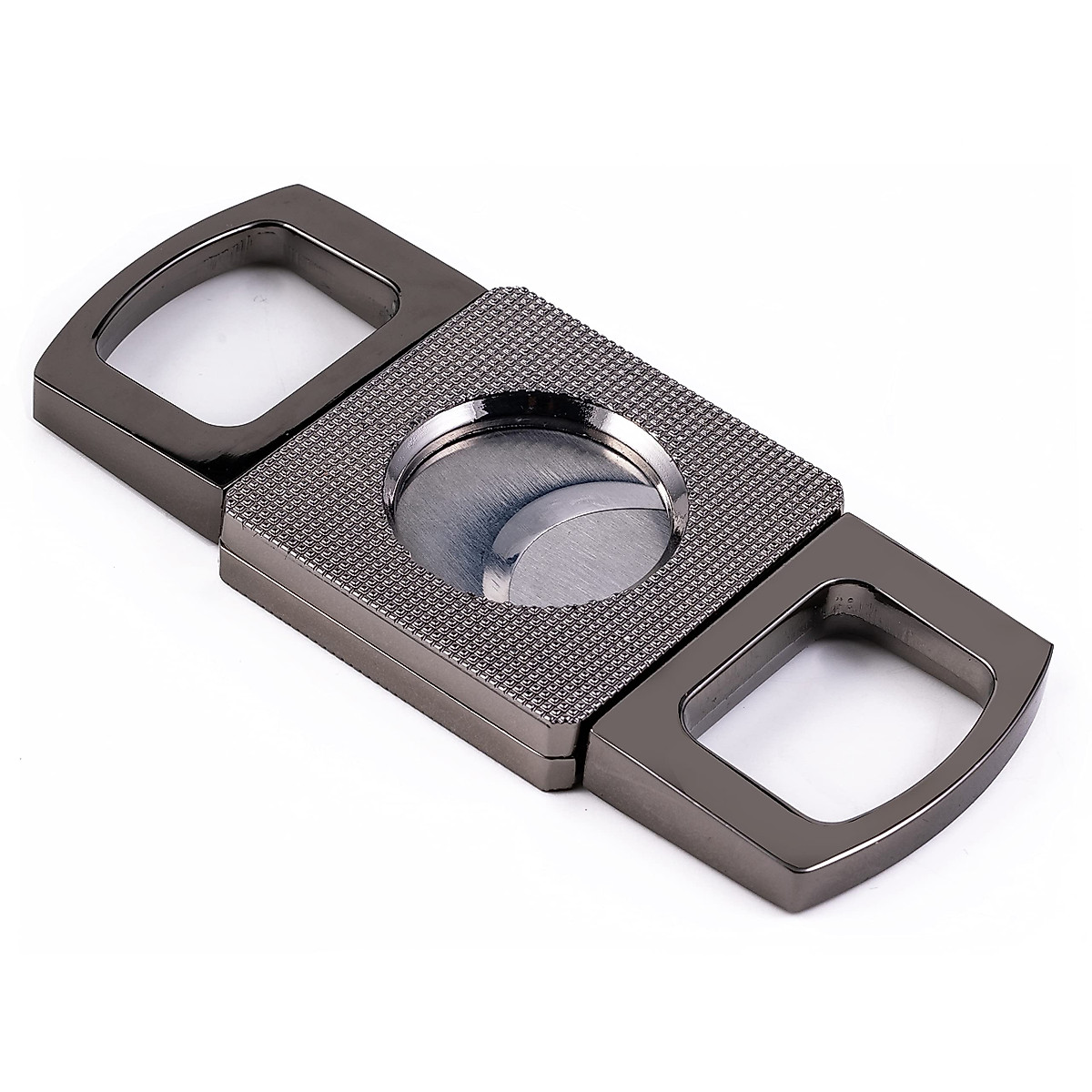 Prestige Import Group - Textured High End Guillotine Cutter - Cuts up to 62 Ring Gauge - Color: Gun Metal