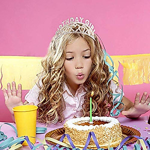 AOPRIE Gold Birthday Crowns for Women Tiaras for Women Crowns for Girls Rhinestone Crystal Decor Headband