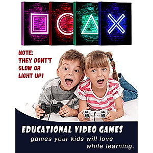 Gamer Room Decor for Boys - Gaming Wall Art - FRAMED 8"x10" - PRINTED Neon Gaming Room Decor - Posters for Boys Room - Video Game Decor - Gaming Wall Decor