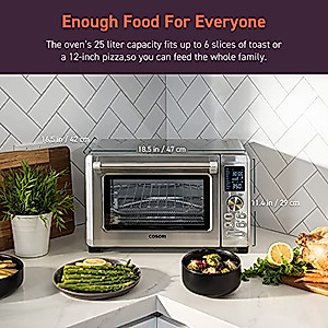 COSORI Air Fryer Toaster CS125-AO 11-in-1 Convection Oven Countertop 12 inch Pizza, 6 Slices of Toast, 30 Recipes & 4 Accessories Included, Smart-WiFi, 26.4QT, Stainless Steel