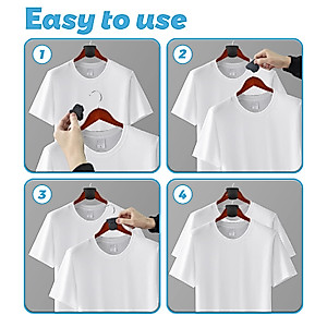 CULASIGN 36 Pack Space Saving Hanger Hooks, Clothes Hanger Connector Hooks, Premium ABS Materials Clothes Organizer, Save 7X Closet Space, Fits All Hangers