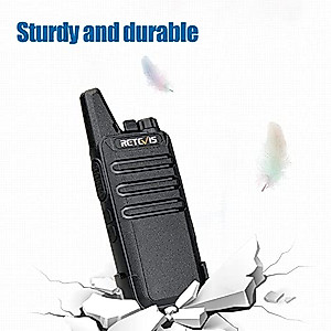Retevis RT22 Walkie Talkies with Earpiece, Two Way Radios Long Range, Mini Walkie Talkie Rechargeable for Adults,Key Lock,VOX Handsfree, for Family Hunting Camping Hiking Skiing (4 Pack, Black)