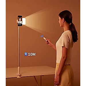 yAyusi Overhead Phone Mount for Recording,Phone Stand for Recording Overhead,Articulating Arm Cell Phone Holder with LED Ring Light,Desk/Bedside Tripod for YouTube Live Stream Cooking Video Recording