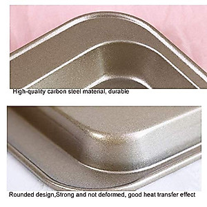 POKALI 3 Piece Bakeware Set,Nonstick Cookie Baking Sheets, Cookie Sheet, Muffin Pan, Loaf Pan Rectangular Tray 9.5X5.5inch-gold