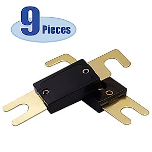 Tnisesm 9 Pcs 400Amp ANL Fuse Copper Material for Car Vehicles Marine Audio System Sheet Gold Tone Gold - 400A