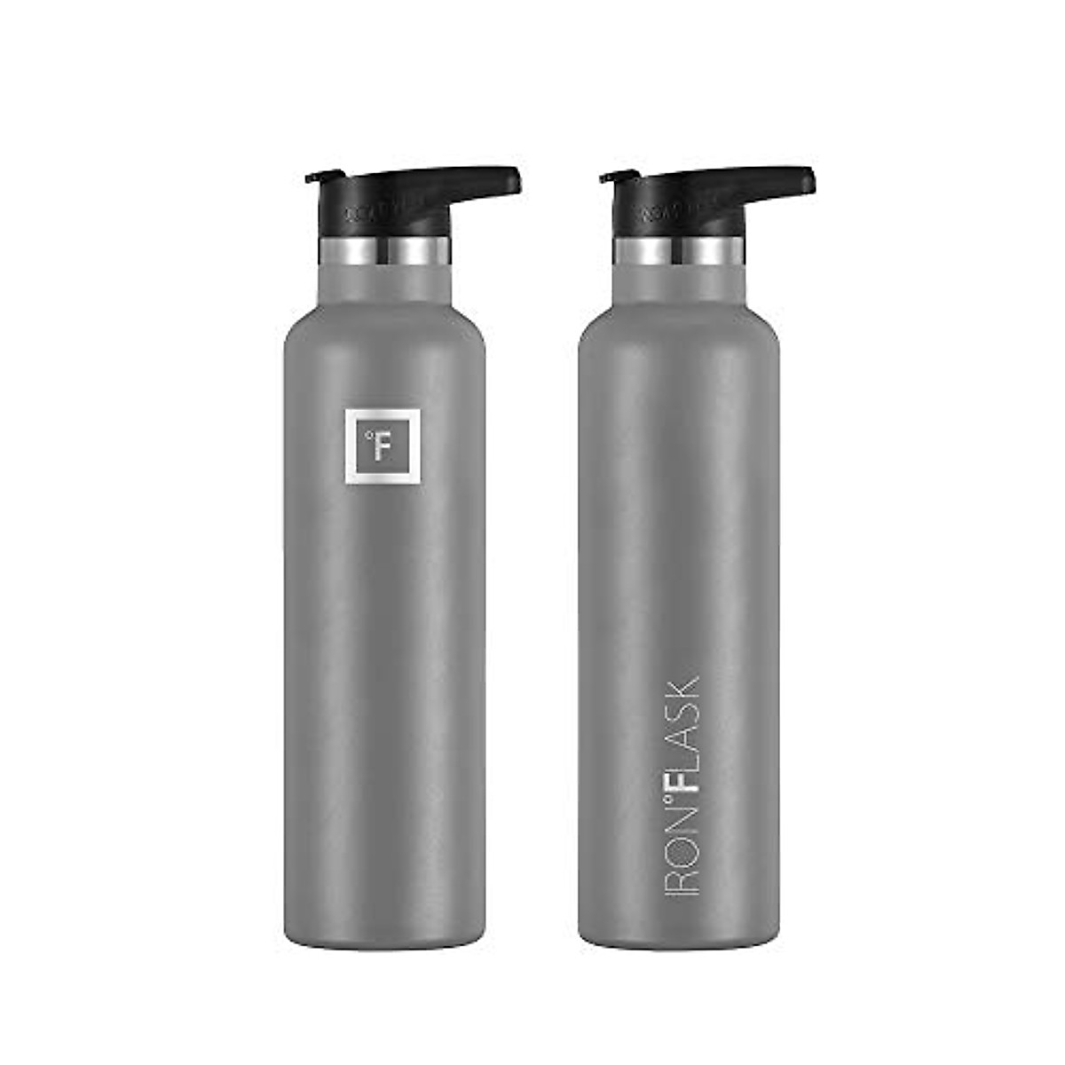 IRON °FLASK Sports Water Bottle - 24 Oz - 3 Lids (Narrow Straw Lid) Leak Proof Vacuum Insulated Stainless Steel - Hot & Cold Double Walled Insulated Thermos, Durable Metal Canteen