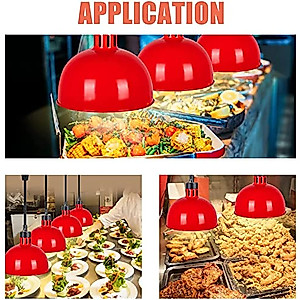 FXJ Food Heat Lamp Food Warmer, Food Heat Lamp Buffet Retractable Heat Lamp for Restaurant Hanging Heating Lamp for Food Warming Restaurant Warmer Food Service (Silver)