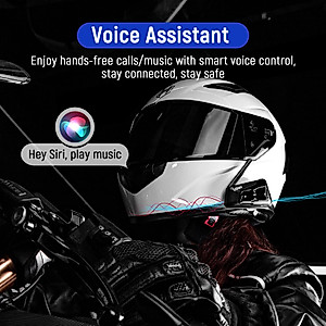 LEXIN MeshCom Motorcycle Bluetooth Headset, Mesh Group Helmet Communication System, Support Audio Multitasking/Music Sharing/Loud Speakers/IP67 Waterproof/Voice Assistant/FM Radio, Dual Pack