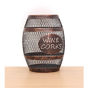 SODUKU Wine Barrel Cork Holder, Wine Cork Holder, Cork Storage, Antique Bronze