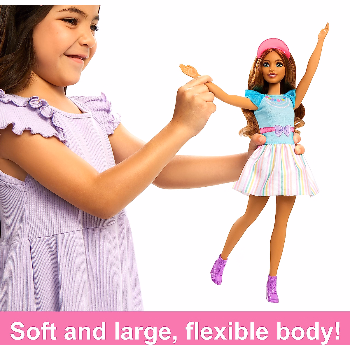 Barbie: My First Preschool Doll, Teresa with 13.5-inch Soft Posable Body & Brown Hair, Plush Bunny & Accessories
