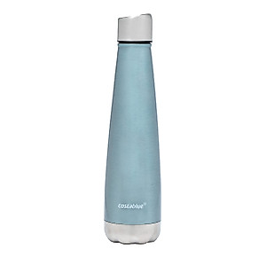 Costablue Santa Monica Vacuum Insulated Double Wall Stainless Steel Water Bottle 500 ml, Push Open & Close Lid, Reusable Water Flask – 17 Ounces, Moonlight Blue & Ocean Blue Combo