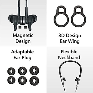 Prosonic N10 Wireless Neckband Headphones with 12mm Drivers, 12 Hours Playtime, HD Stereo Crystal Clear Sound, IPX5 Waterproof, Sporty and Ergonomic Neck Hanging Design (Black)