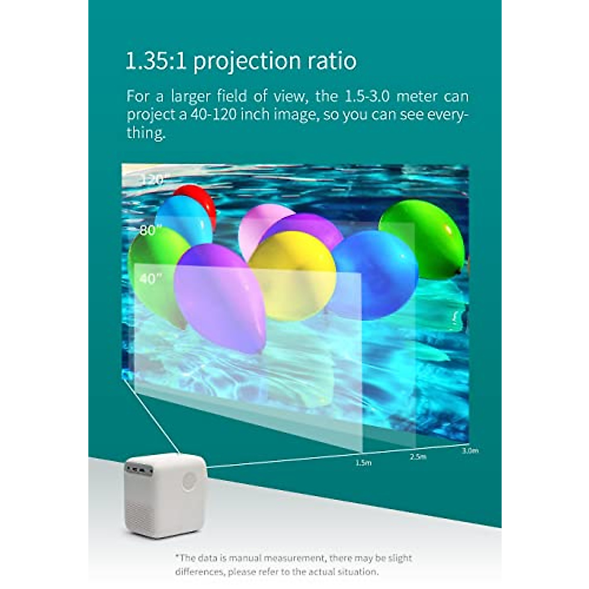 Global Version Wanbo T2 MAX Projector 1080P Mini LED Portable WiFi 5000Lux Full HD Projector 4K Android 9.0 1GB RAM 16GB ROM1920*1080P Keystone Correction for Home
