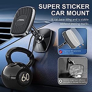 JTRSL Car Magnetic Phone Mount - Alloy Car Phone Holder for Dashboard and Air Outlet, 360° Rotatable Universal Magnetic Car Mount Suitable for iPhone, Samsung and Other Smartphones (Black)