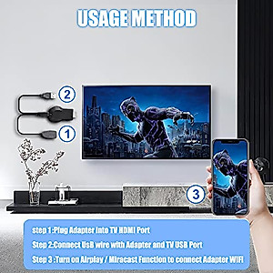 Wireless Display Adapter 4K HDMI - WiFi 1080P Mobile Screen Mirroring Receiver Dongle to TV/Projector Receiver Support Windows Android Mac iOS