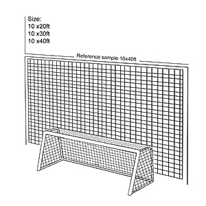 Aoneky Soccer Backstop Net, Sports Practice Barrier Net, Soccer Ball Hitting Netting, Soccer High Impact Net, Heavey Duty Soccer Containment Net, 10 x 20 Ft / 10 x 30 Ft / 10 x 40 Ft (10 x 40 ft)
